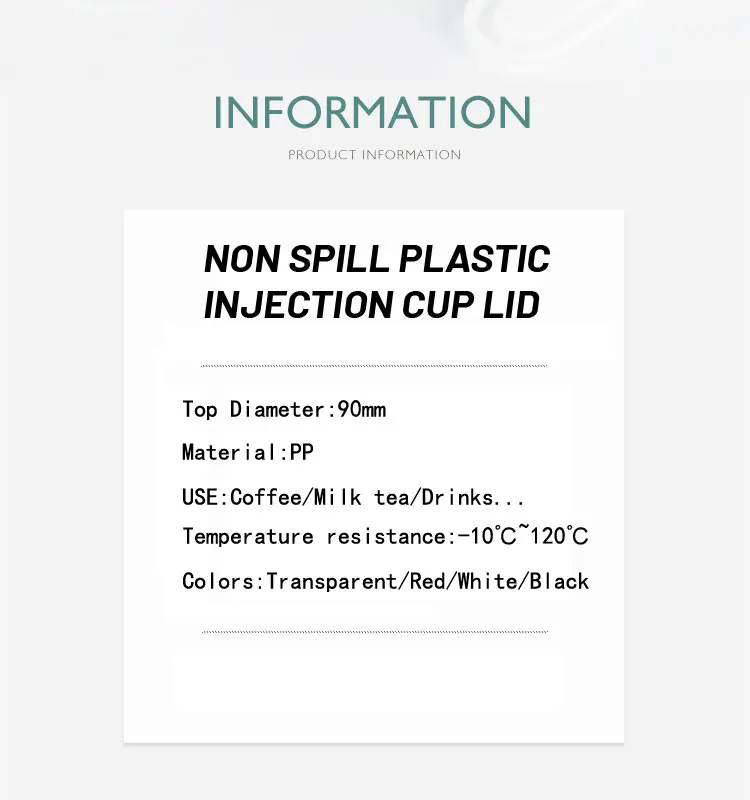 Wholesale Non Spill Black White clear 90mm Lid PP Plastic Coffee Milk ...