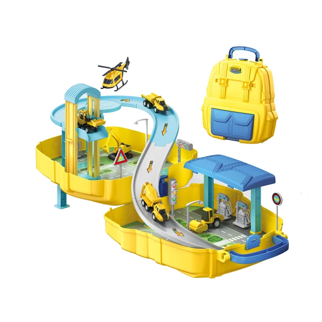 Assemble plastic track diecast engineering parking lots toys car ...