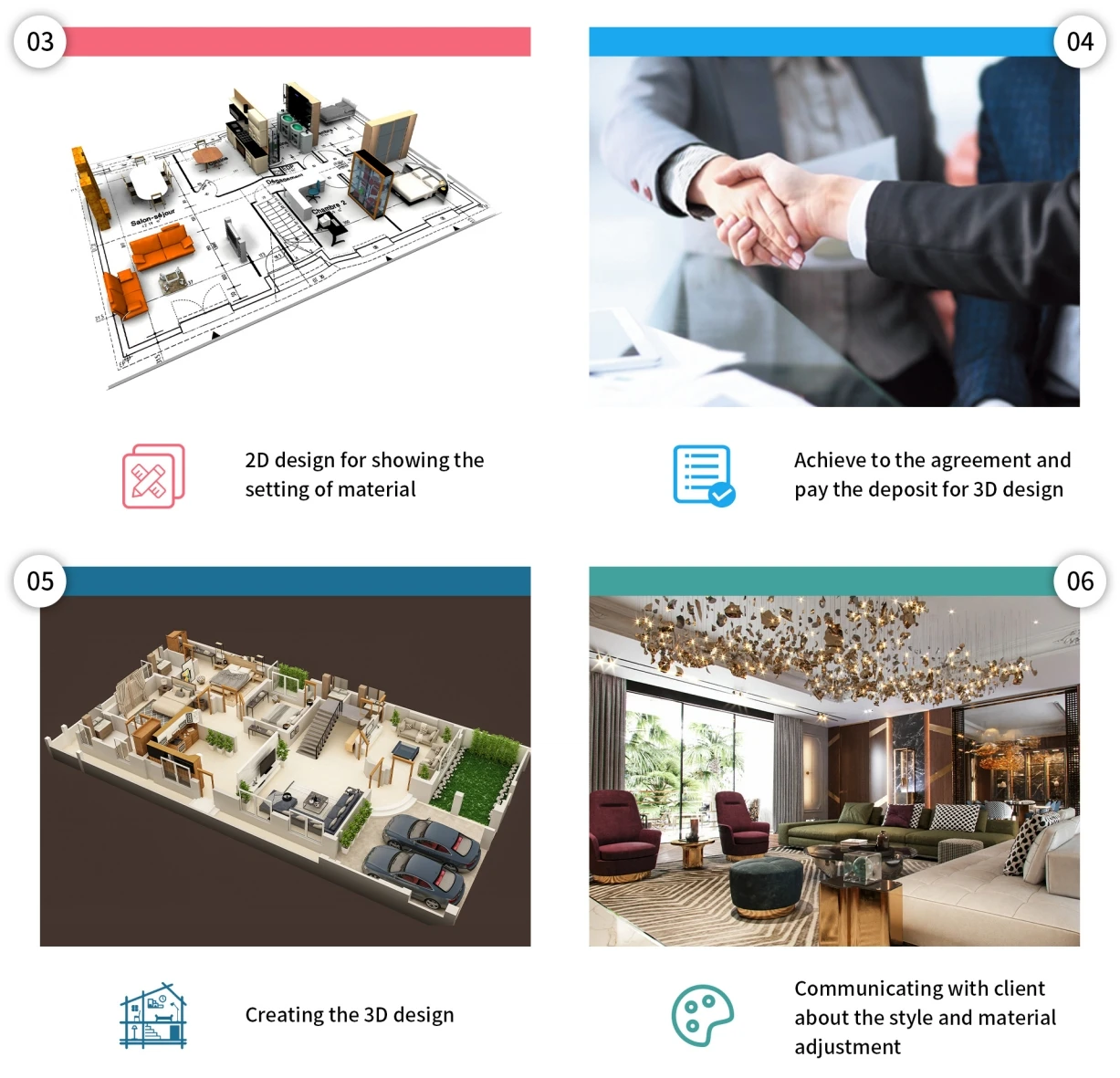 Luxury Apartment 2D&3D Interior Furniture Design Service Turnkey Interior Solution One Stop ...