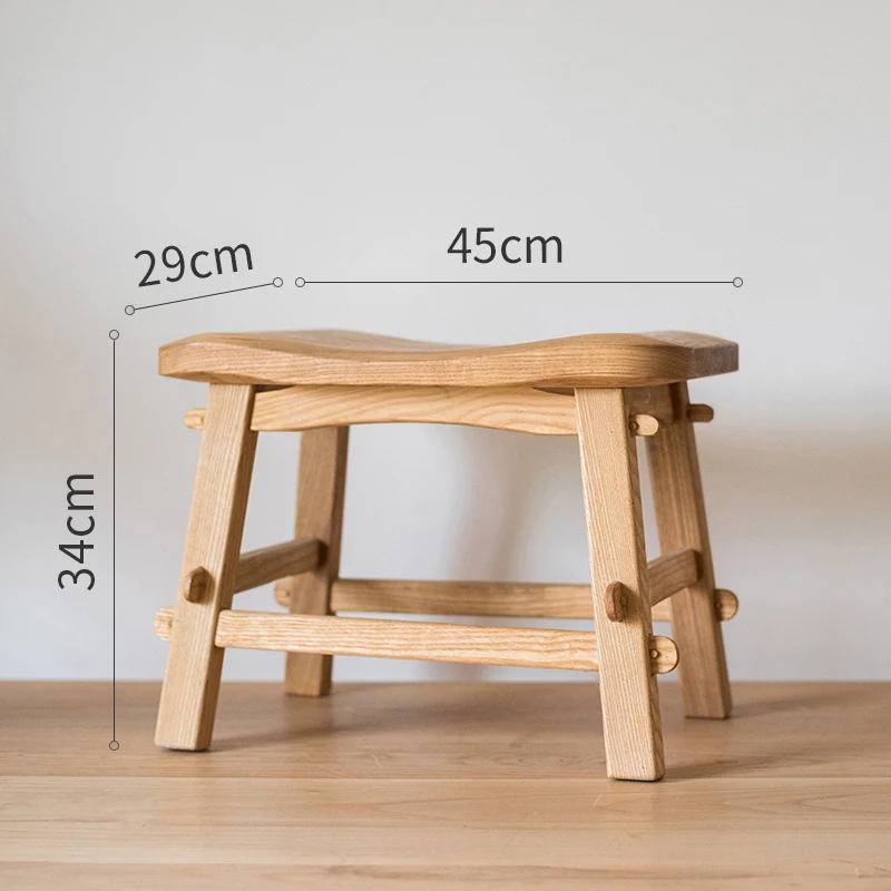 Small Solid Wood Stool North American Ash Primary Color Unpainted Chair ...