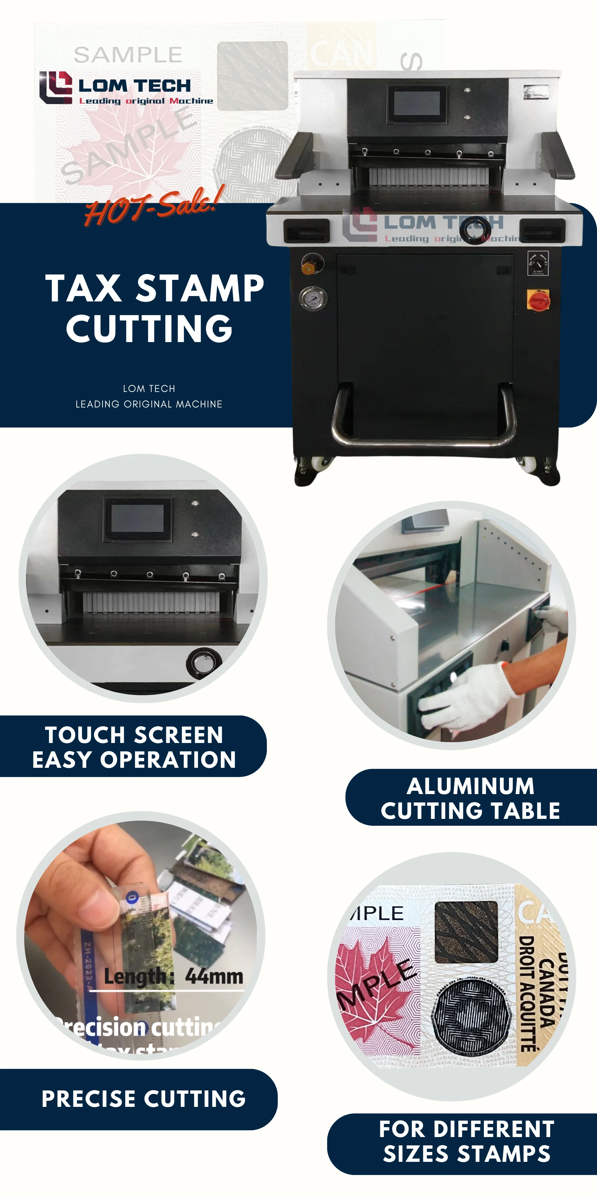 Lom 2024 Automatic Tax Stamp Paper Cutting Machine Easy To Operate With ...