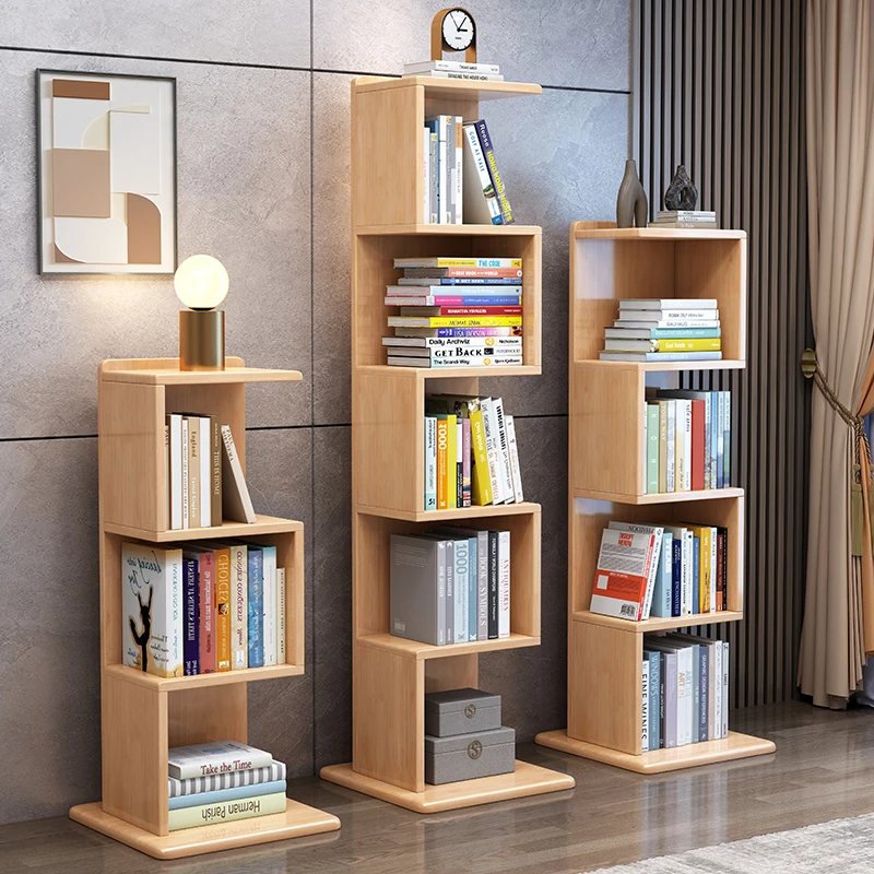 Modern living room multi-functional wooden tree bookcase household ...