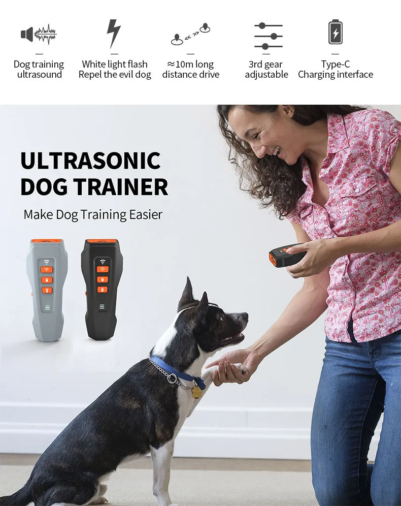 2024release Stops Bad Behavior Dual Sensor Ultrasonic Anti Bark Control ...