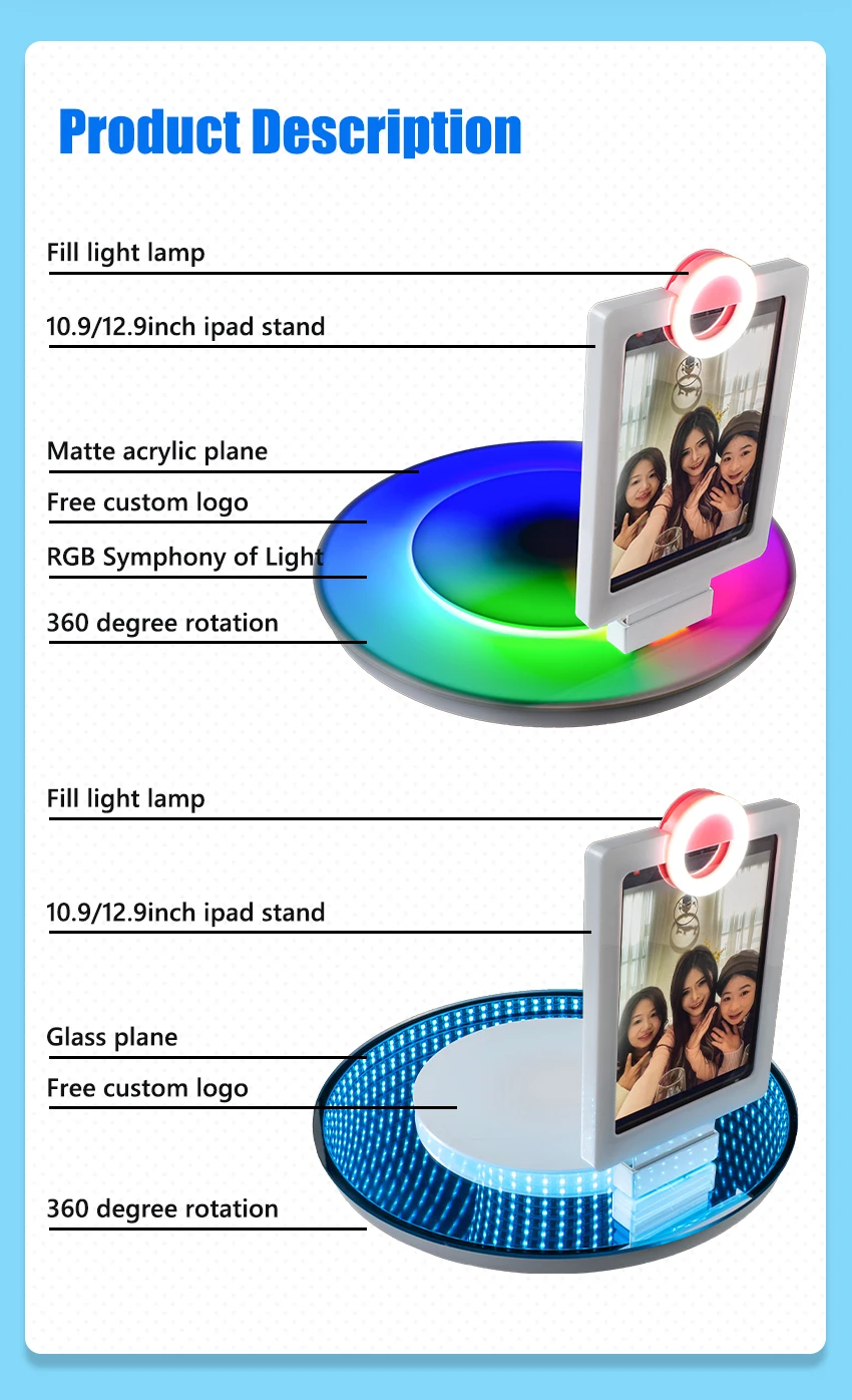 Portable Selfie Stand Photo Booth Kiosk Table Ipad Photo Booth 12.9 ...