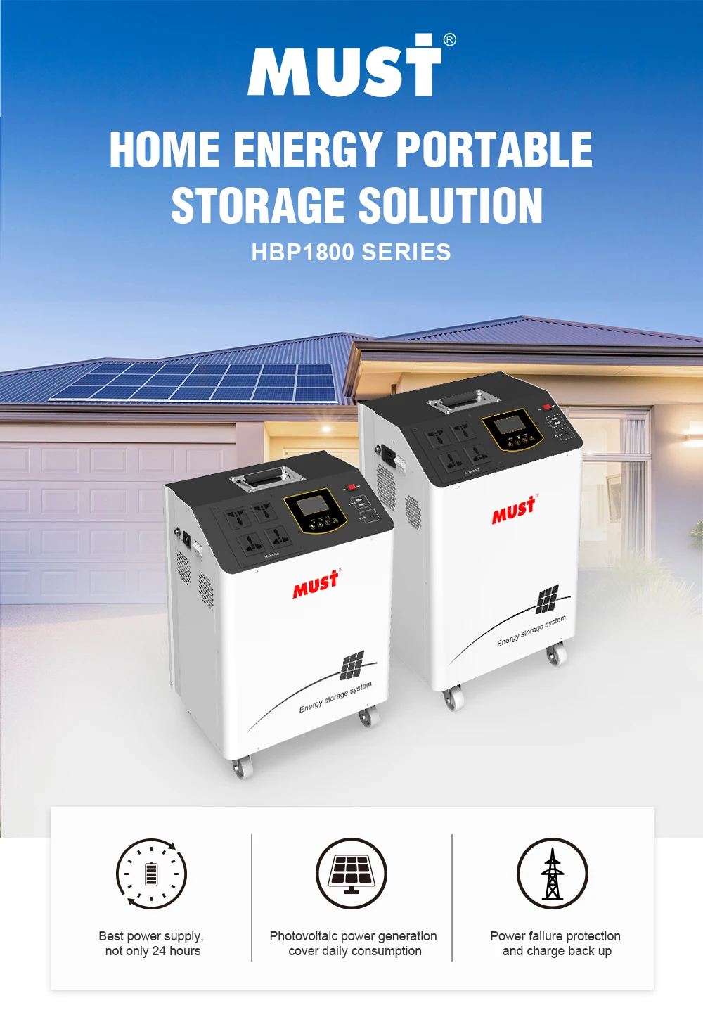 MUST All in One Solar Power System with Lifepo4 Battery Solar System ...