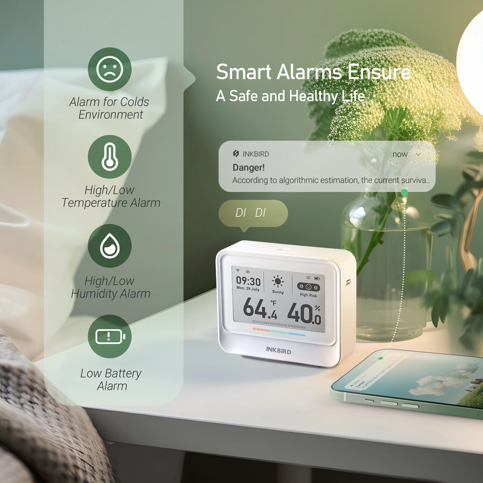 INKBIRD IBS-TH5-WIFI 8-in-1 Air Quality Monitor for Home