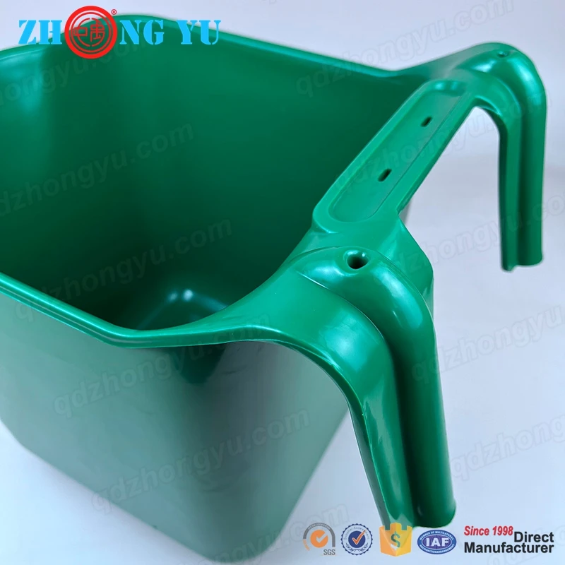 Green Color Plastic Feed Troughs Hook Over Livestock Cattle Cow Animal ...