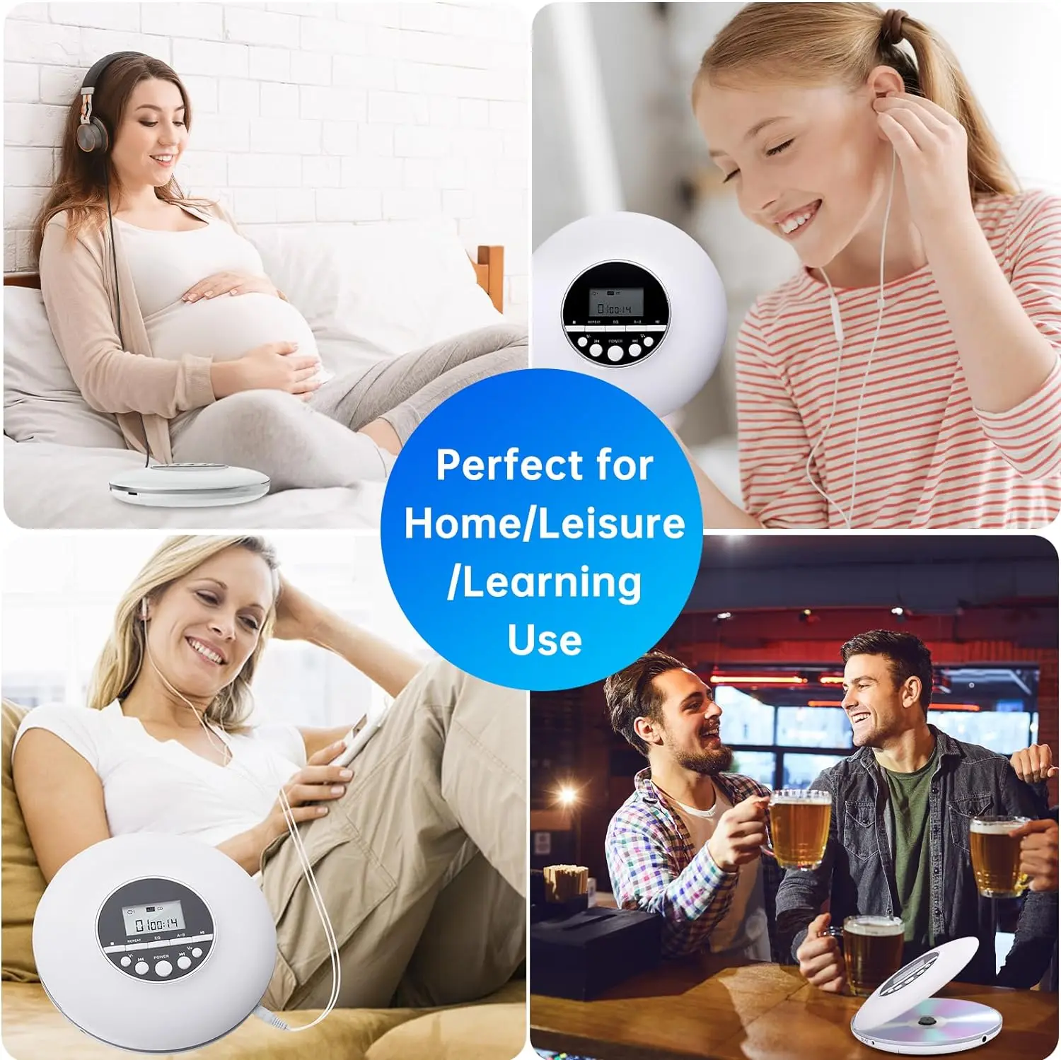 Portable Cd Player With Headphones Hifi Classic Personal Cd Discman ...
