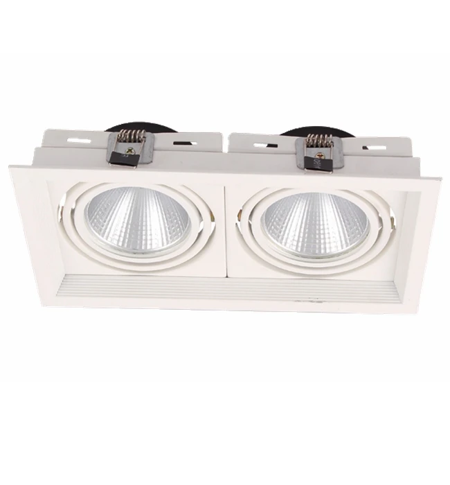 Double Head 12w Ceiling Recessed Mounted Rectangle Cob Led Grille ...