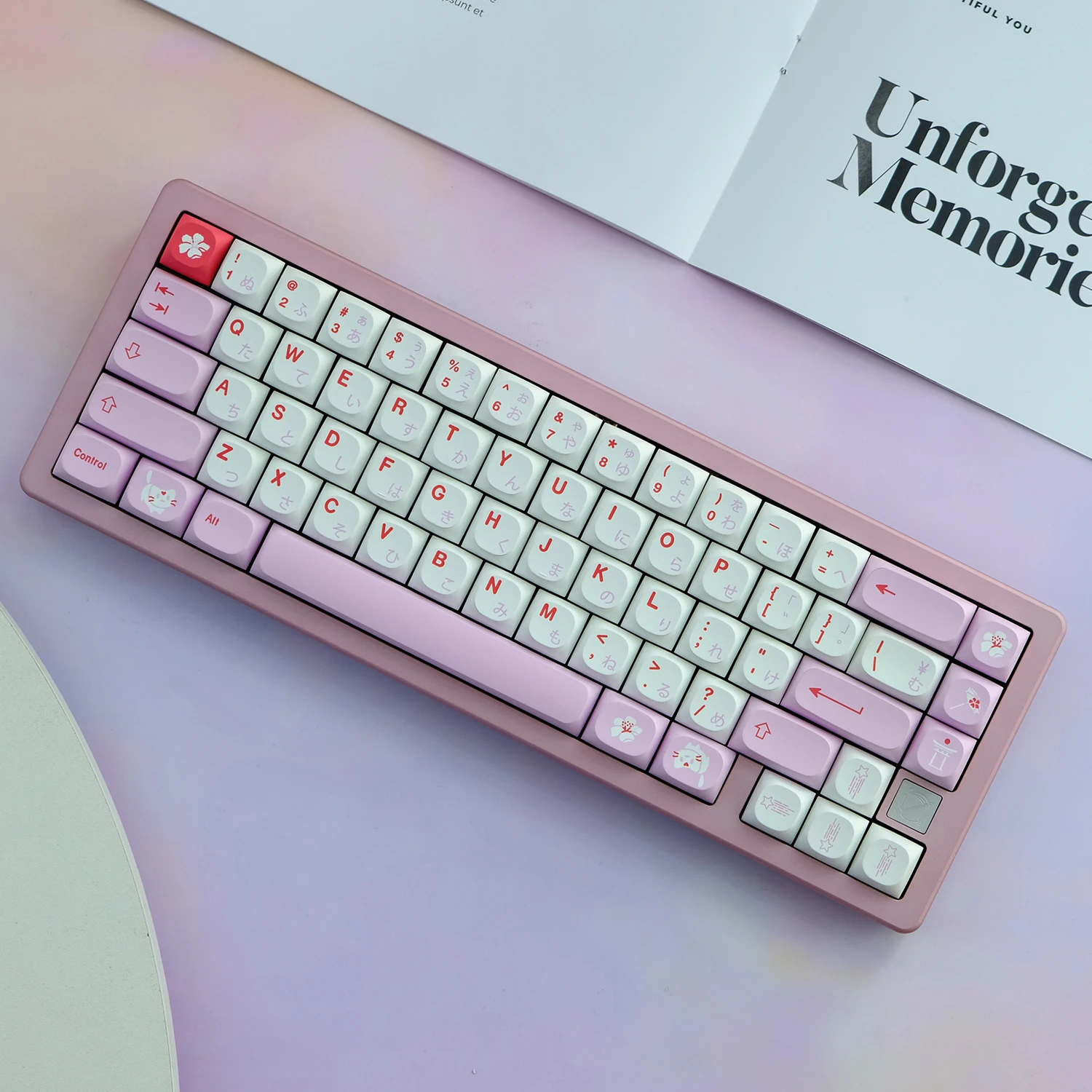GMK Hazakura Keycaps - Dye-Sub PBT for Mechanical Keyboards