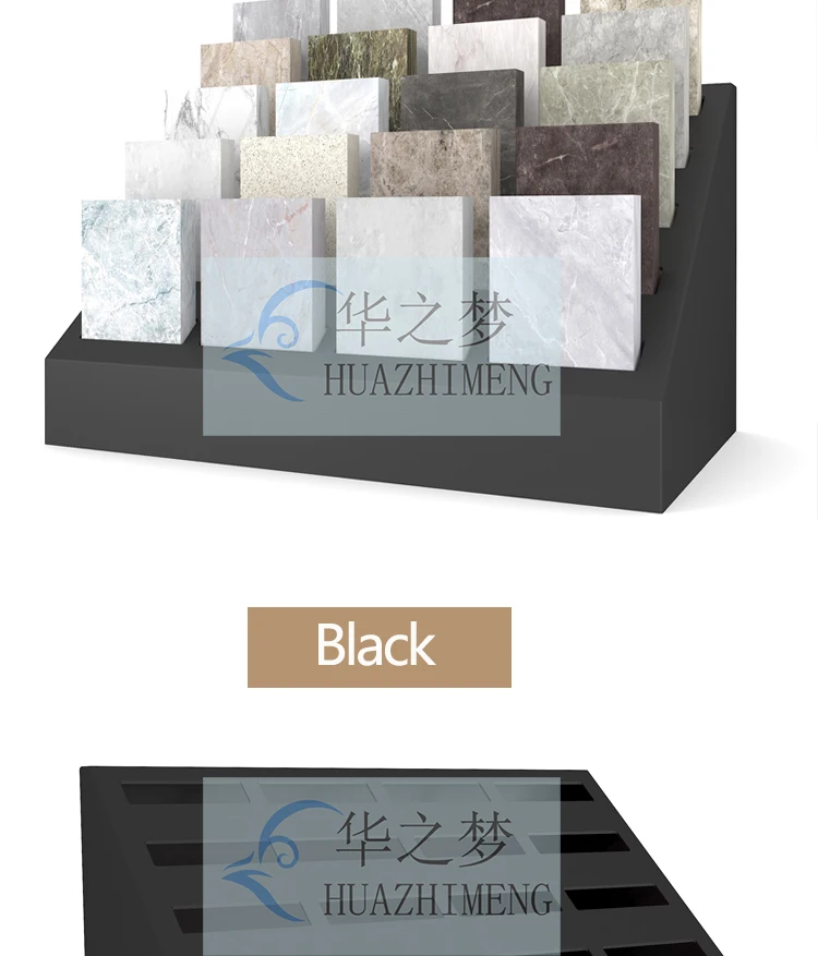 Customized Black Stone Quartz Ceramic Tile Rack Mosaic Marble Tile ...