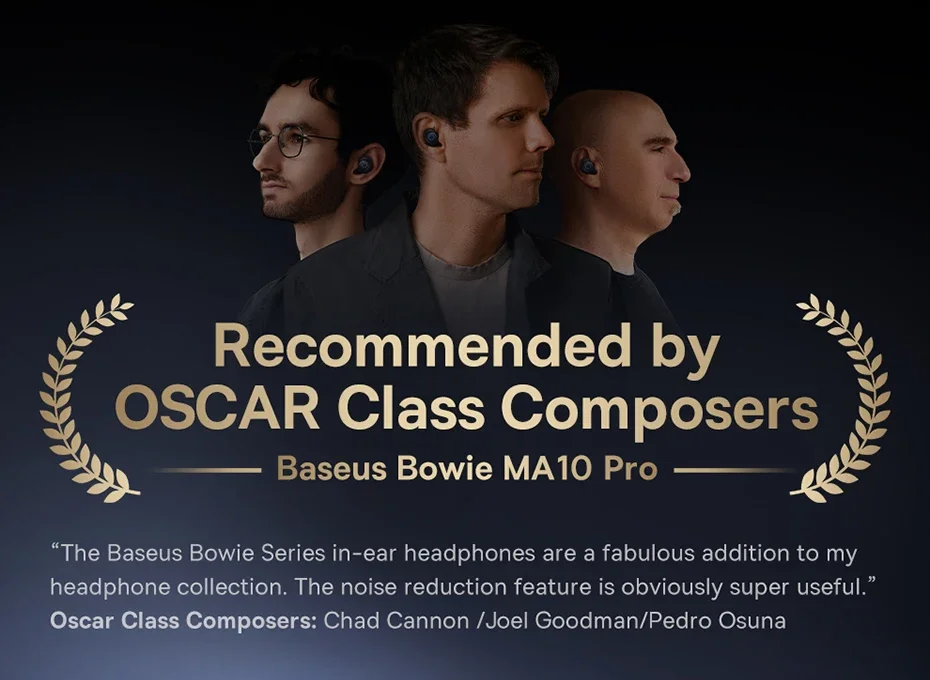 Baseus Bowie MA10 Pro Wireless Earphones 48dB Active Noise Cancellation ...