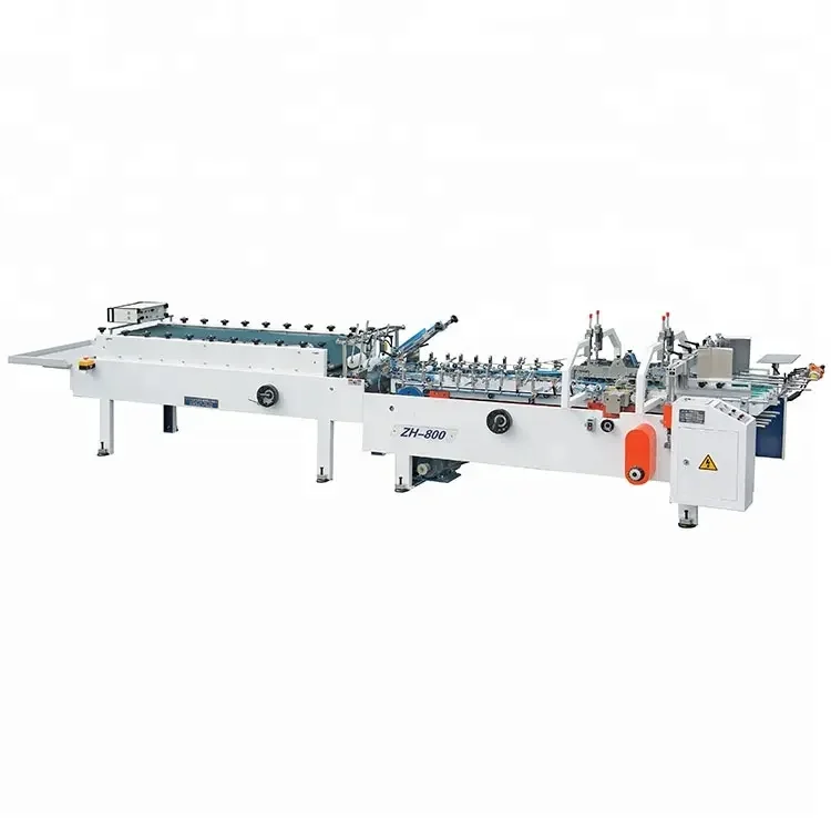 ZH-800 Auto Straight Line Folding and Gluing Machine Automatic Carton ...