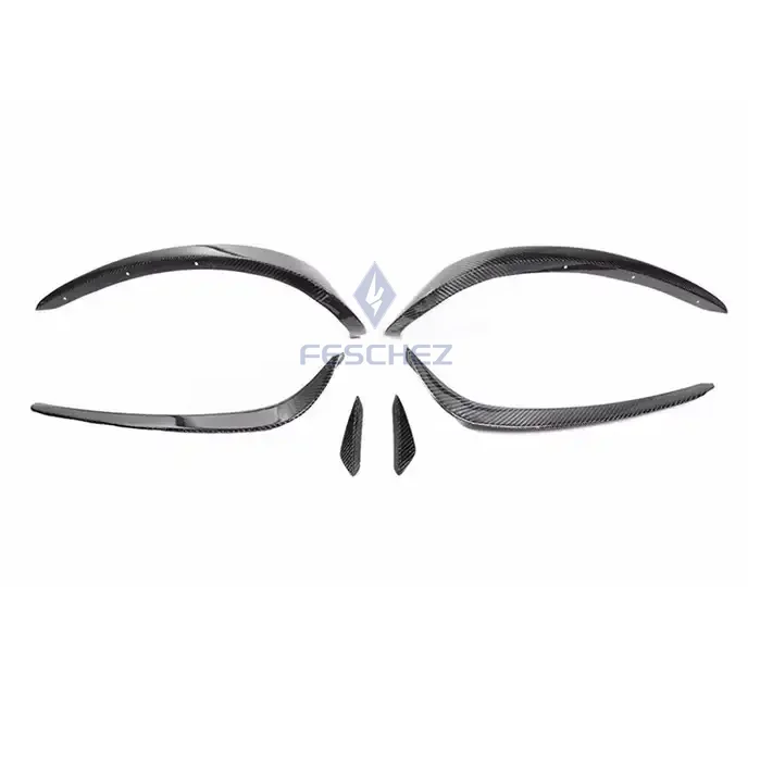Carbon Fiber Front Bumper Splitter Auto Body Kits Fog Canards For ...