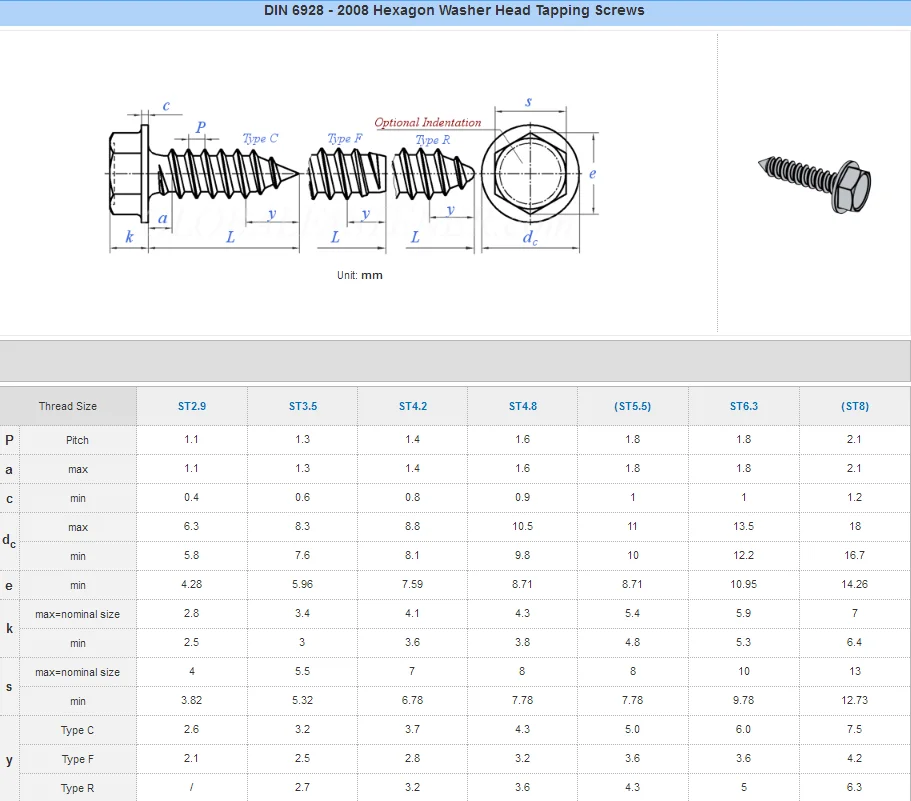 St6.3 Ss304 Aisi 316 Stainless Steel A2-70 A4-80 Cross Recessed Hex Flange Head Tapping Screws ...