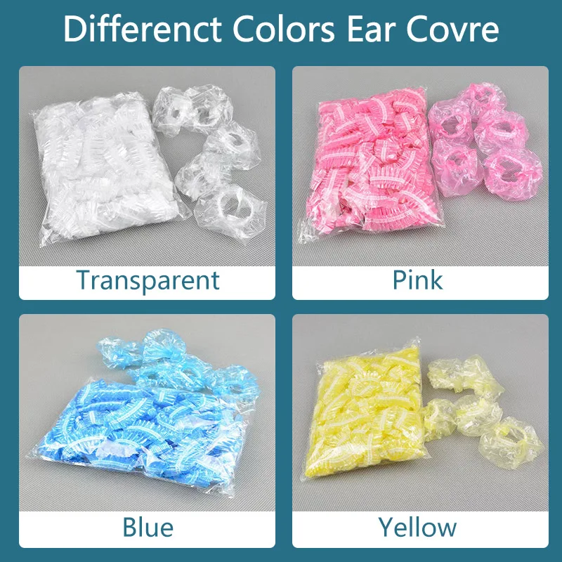 Transparent PE Plastic Disposable Ear Cover for Salon Hair Dye ...