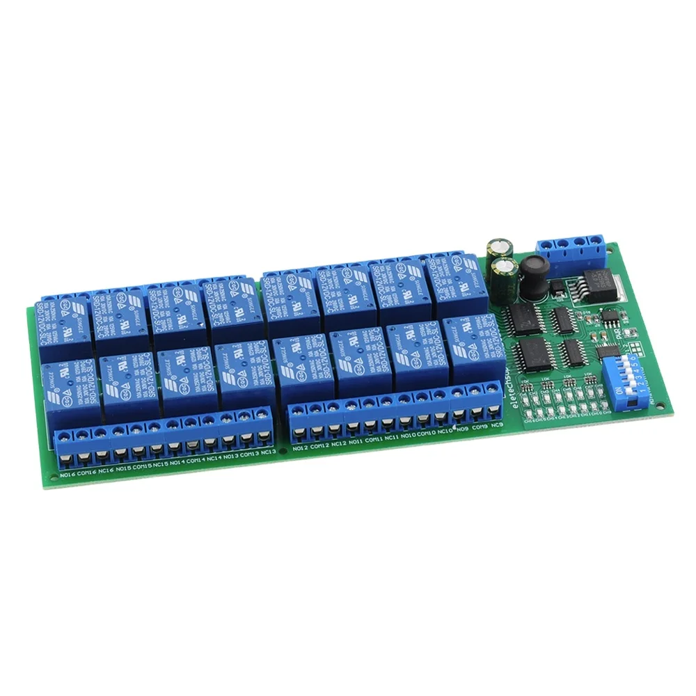 Channel DC 12V RS485 Relay Module Modbus RTU & AT Command Remote Control Switch for PLC PTZ ...