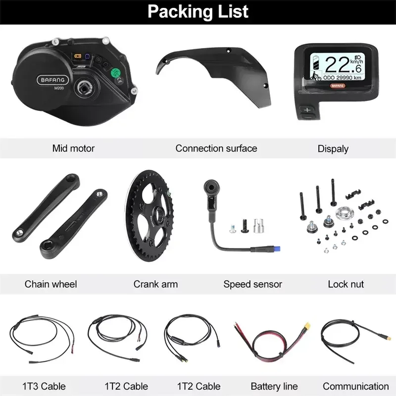 Mid Drive Motor Kit Bafang M200 250W Ebike Conversion Kit for Electric ...