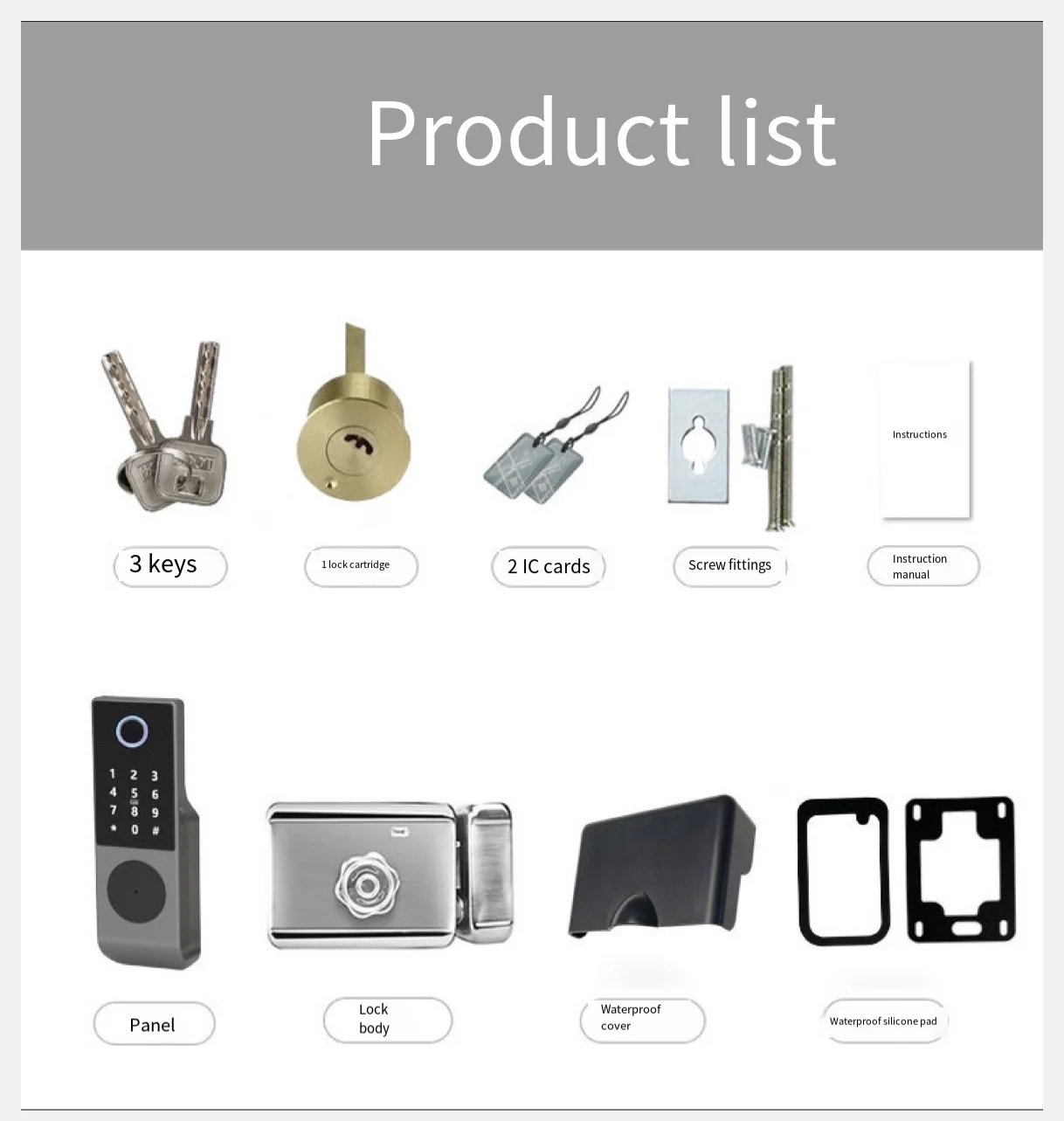 TTLOCK Tuya Wifi Fingerprint Smart Lock Outdoor Access Control System ...