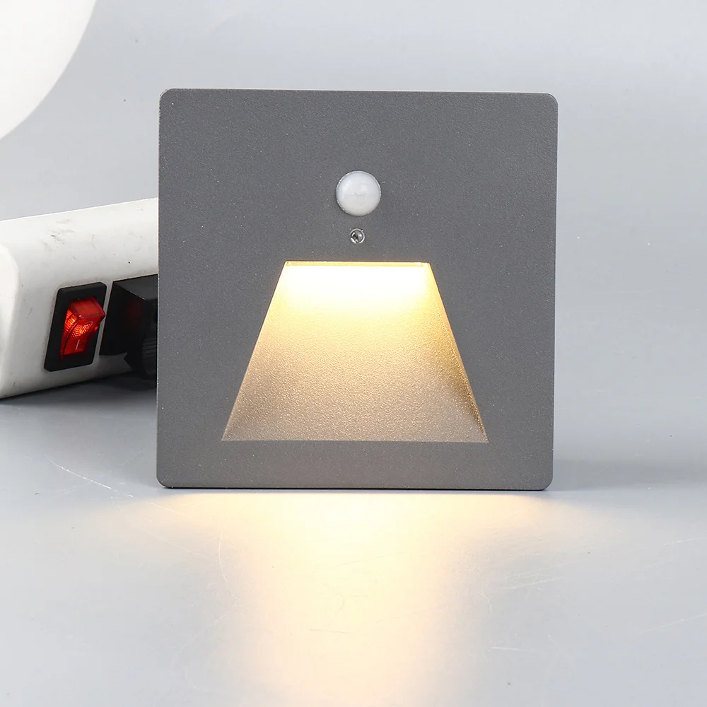 Mini Square Smart Recessed Motion Sensor Step Lights Staircase Led Wall ...