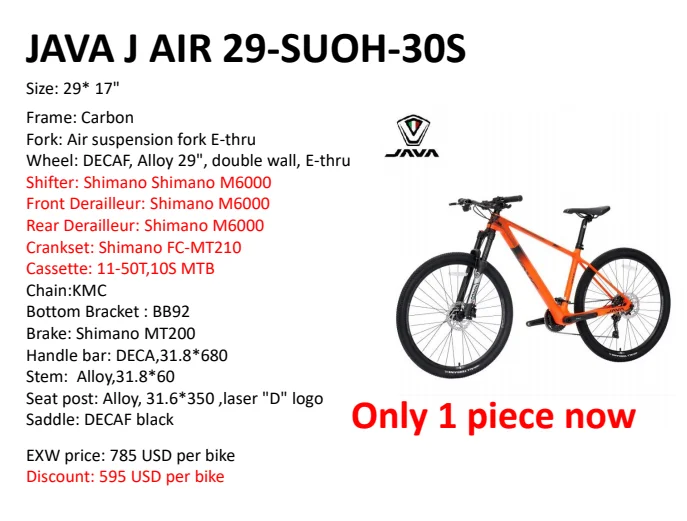 JAVA 700c CE Carbon Road Bike Large Discount MOQ 1 Set with Shi Mano ...