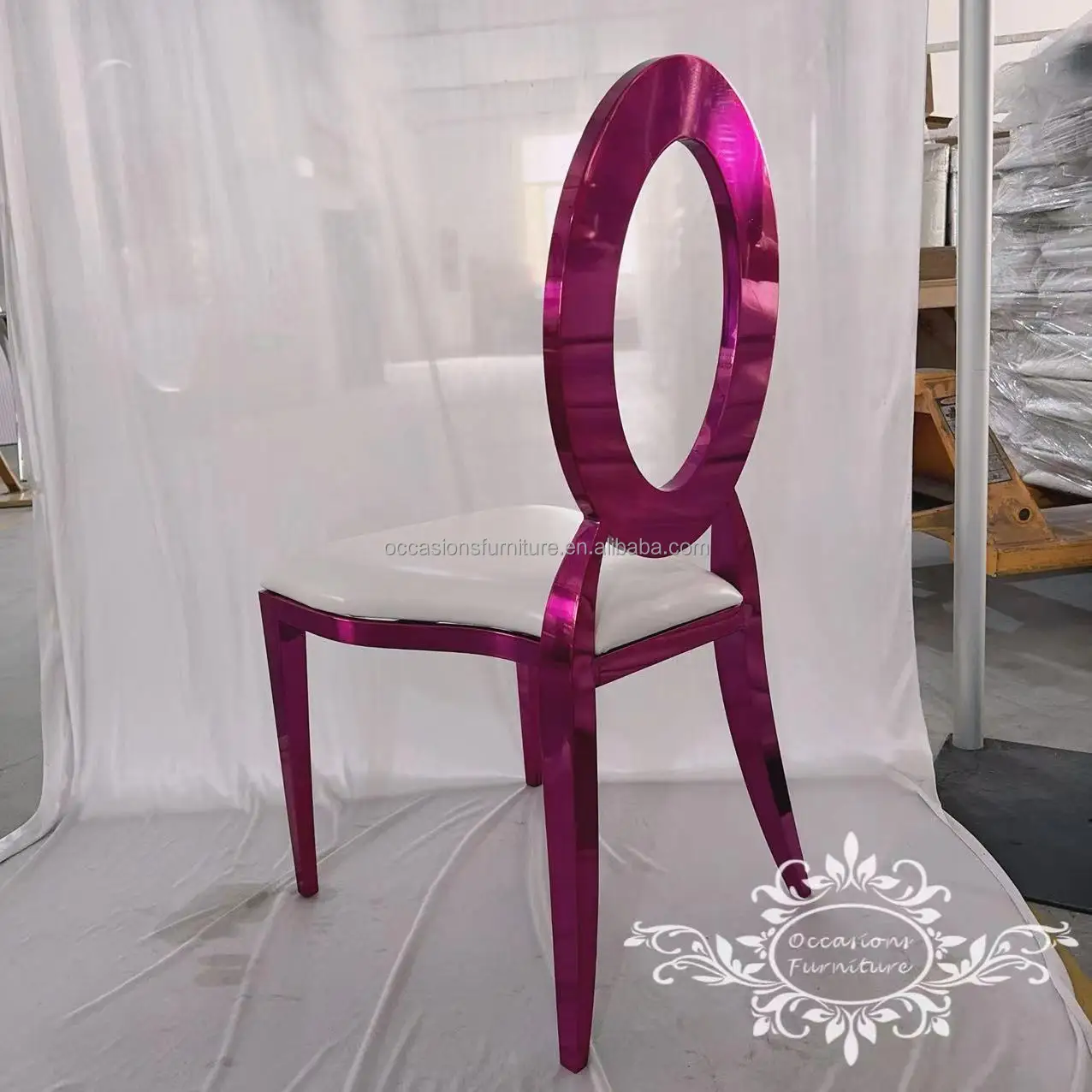 Purple Round Ring O Back Wedding Dining Chairs Hotel Events Home ...