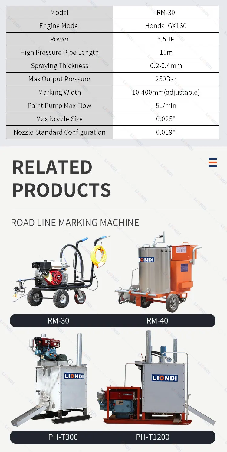 High Pressure Pipe Length 15m Road Marking Machine Cold Type - Buy Cold ...