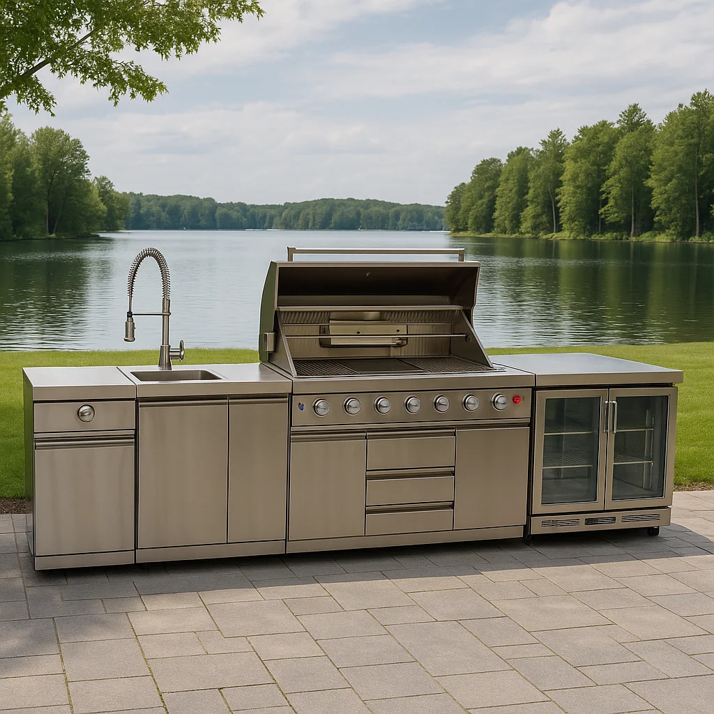 Customized Outdoor Kitchen BBQ Island - Durable & Versatile