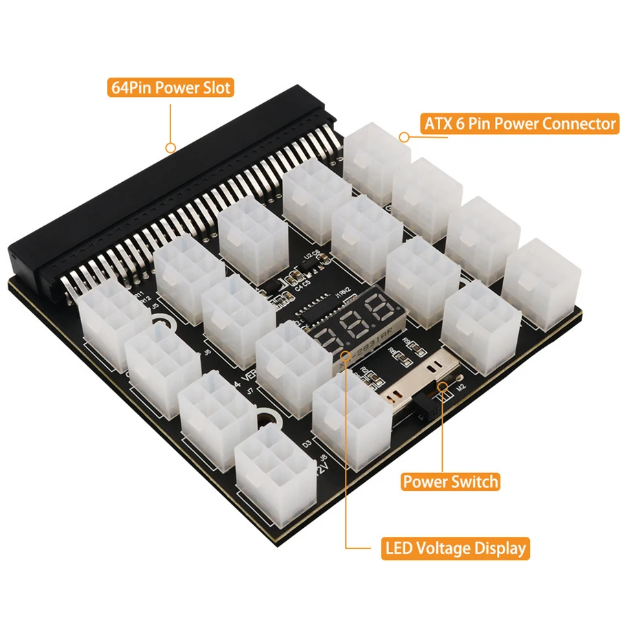 Server Power Module Breakout Conversion Board With 12pcs 6 Pin To 6+2 ...