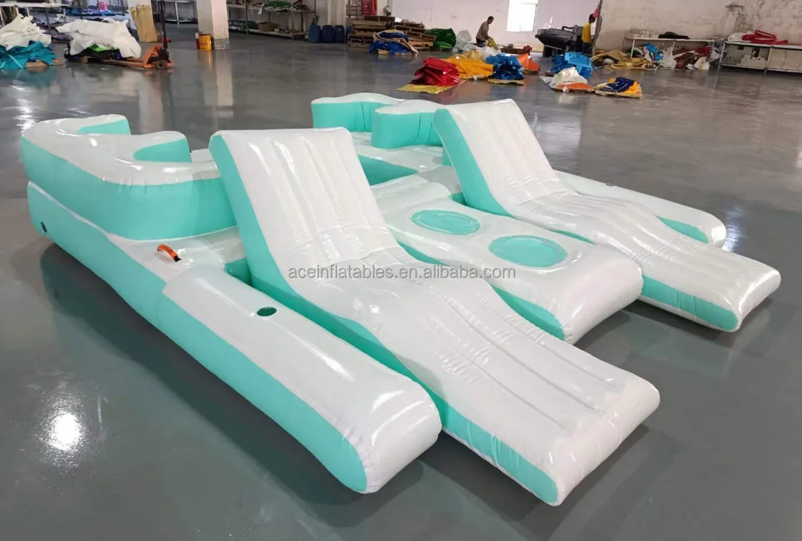 Hot Sale Custom Size 6 Person Inflatable Sofa Lake & River Seated Dock ...