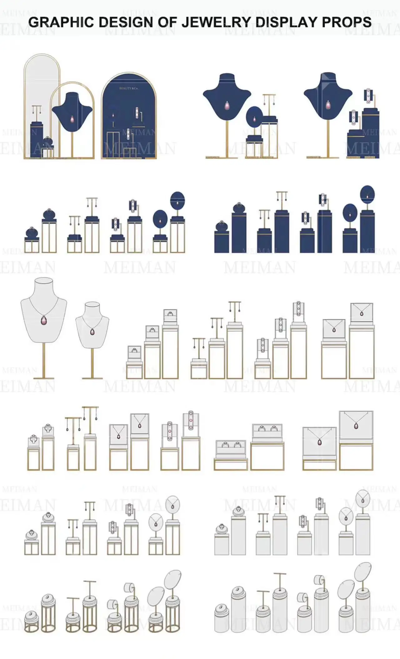 Wholesale Window Display Props - Customized Jewelry Stands
