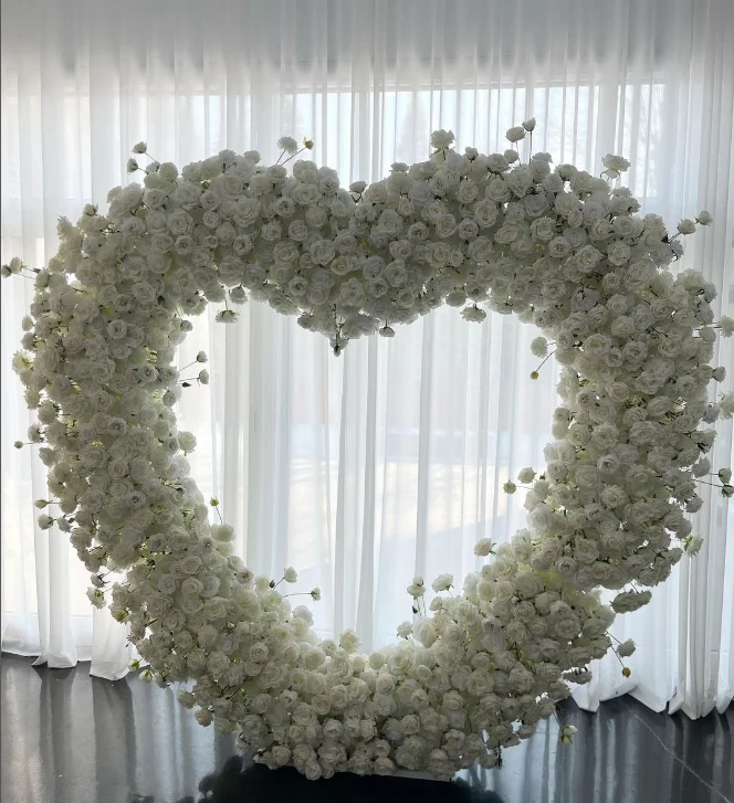 White Heart Artificial Flower - Perfect for Wedding Decor