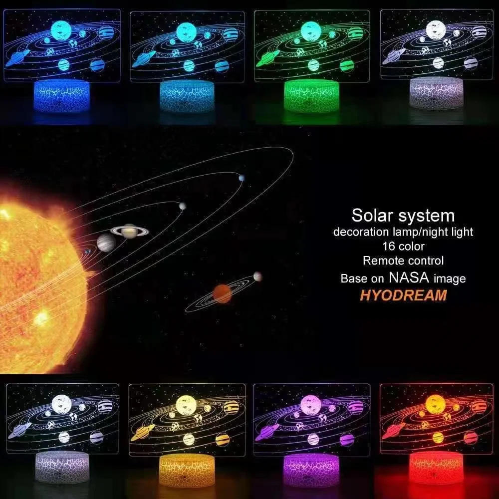Solar System Lamp - 3D Night Light with APP Control