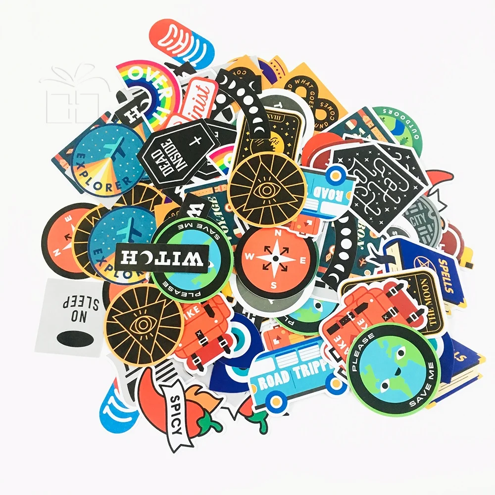 Waterproof Permanent Vinyl Logo Stickers Decorative Colorful Cartoon ...