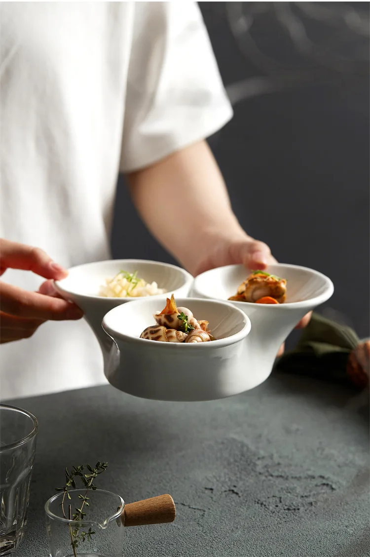 New Ceramic Dinner Plate Three-grid Chip Cold Dishes Dry Fruit Nut ...