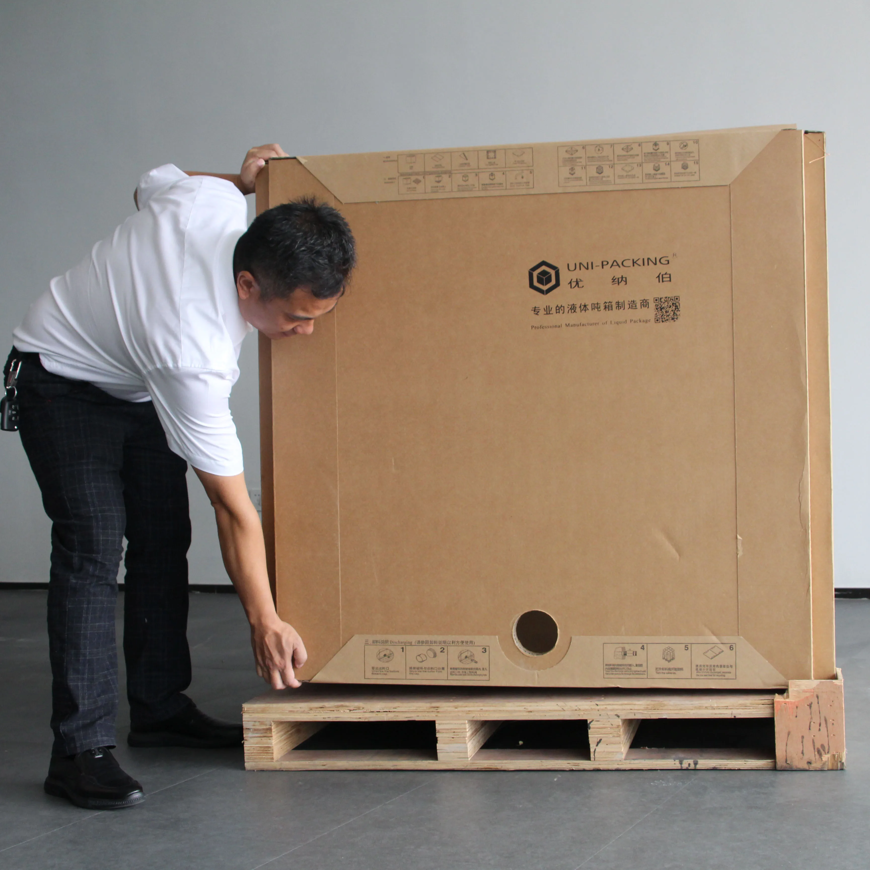 1000L Foldable Square Cardboard Paper IBC Flexitank for Palm Oil Transport