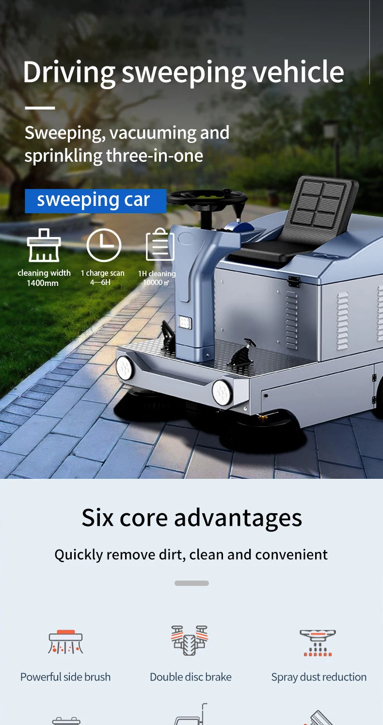 Cheap Electric Road Sweeper Machine Rotary Broom Brush Sweeper Ride On ...
