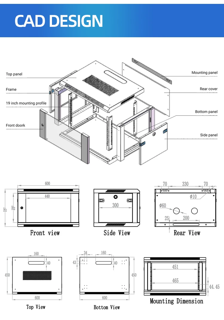 4U Wall Mounted Server Rack Network Cabinet - Secure & Versatile