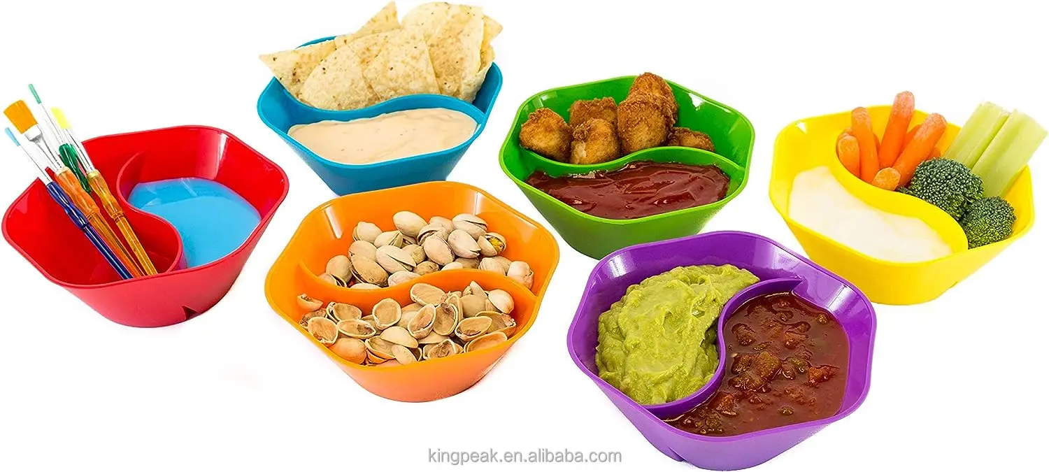 Double Dipper Snack and No Soggy Cereal Bowl Perfect for Chips Dips ...