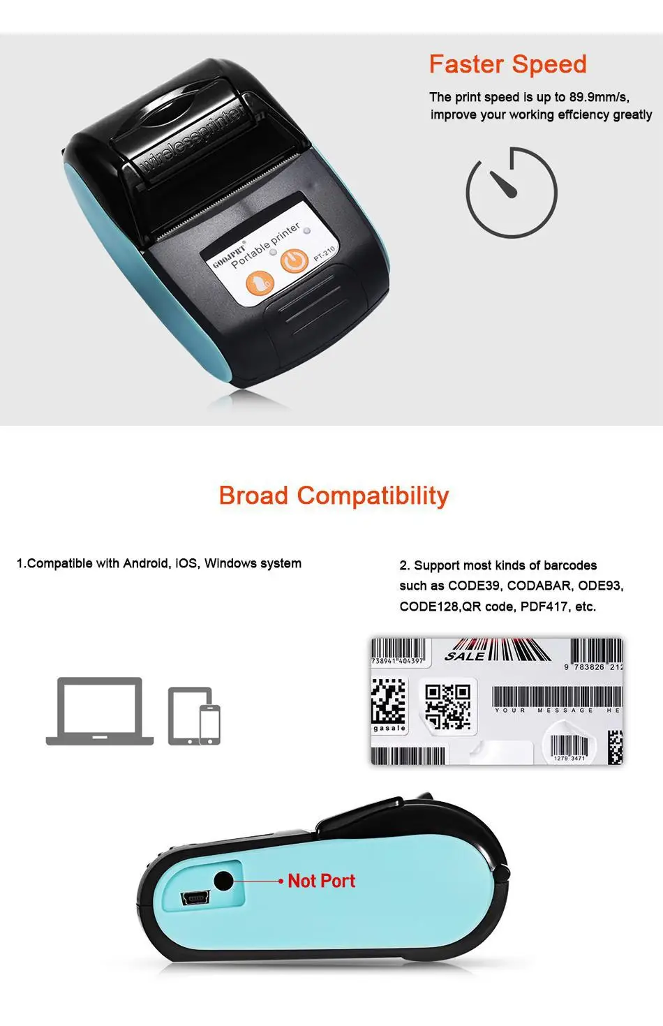20-50mm Price Tag Printer Handheld Barcode Sticker Printer| Alibaba.com