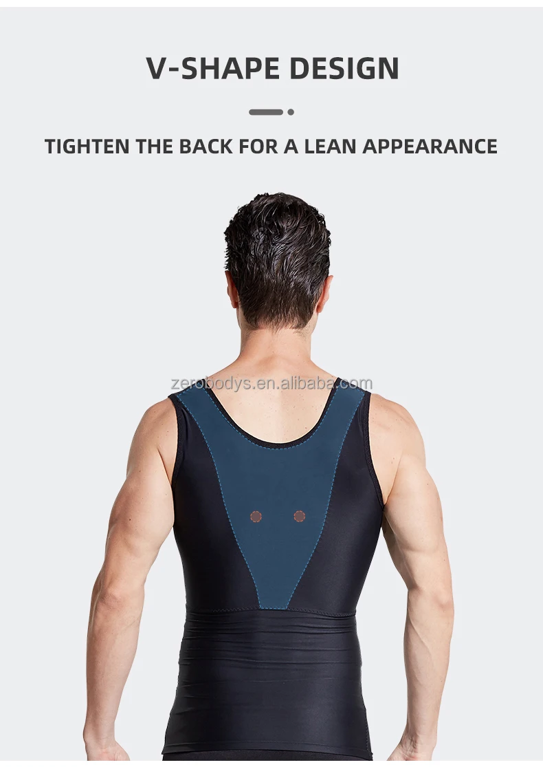 Meisu T023 Gynecomastia Mens Compression Blank Shirts Slimming ...