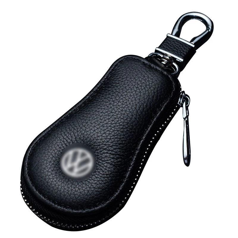 Custom Car Key Case Logo Men Car Key Cover Women Genuine Leather Car ...