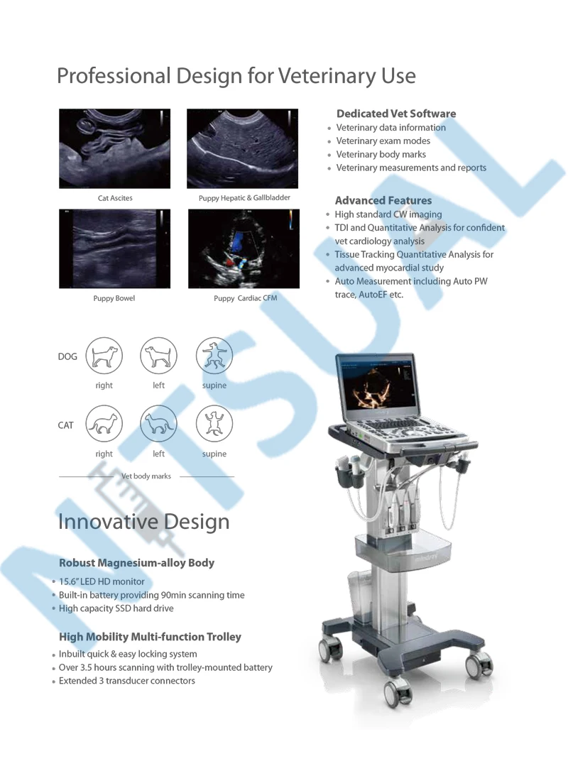 Mindray M9 Vet Professional Portable Ultrasound Machine