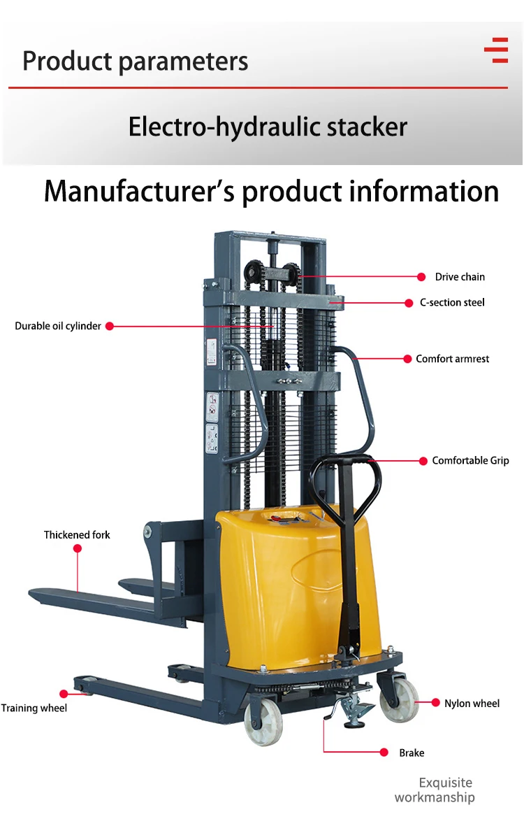 Manual Forklift Pallet Lift Stacker Handel Lifting Jack Truck Stacker ...