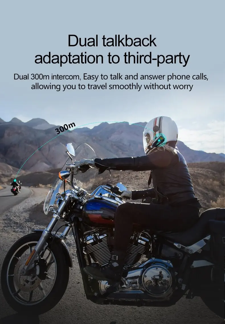 Y10-2X Intercom for Motorcycle Helmet - Wireless Earphone