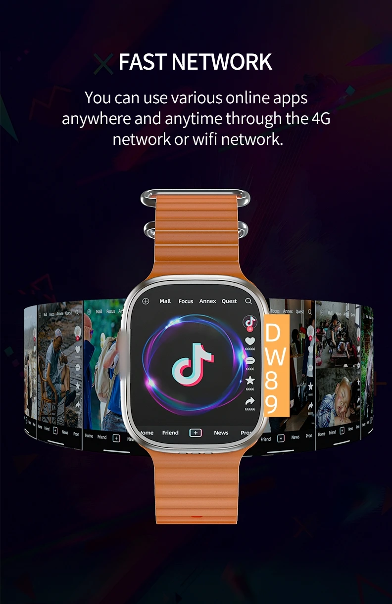 S8 Ultra 4g Full Screen Smartwatch Dw89 Wifi Gps Positioning Android ...