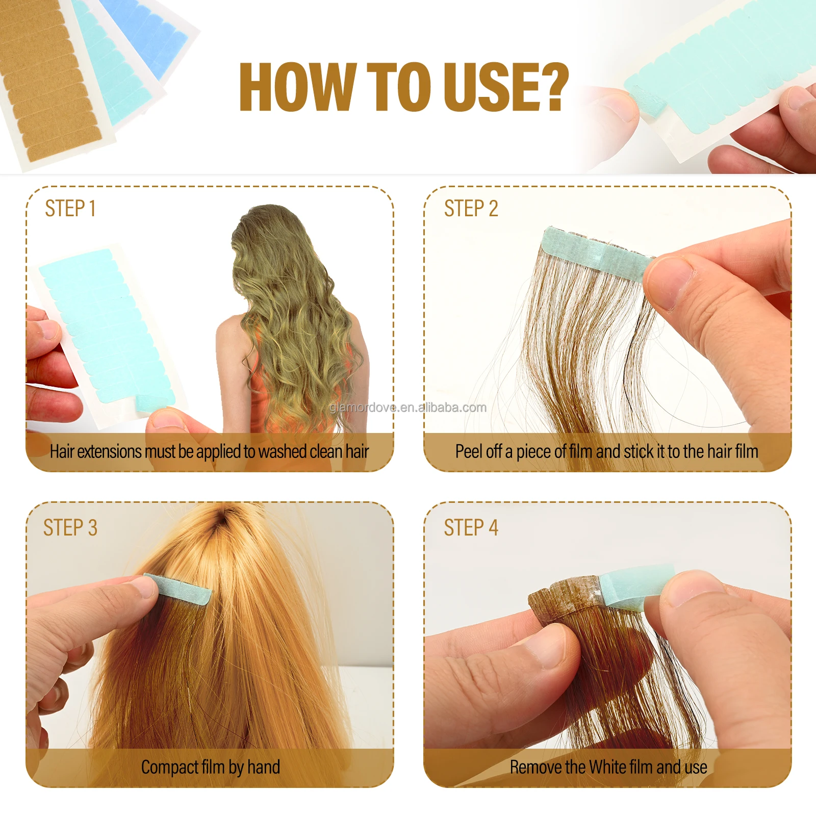 Glamordove Tape In Hair Extension Tool Kit Tape Removal Set With ...