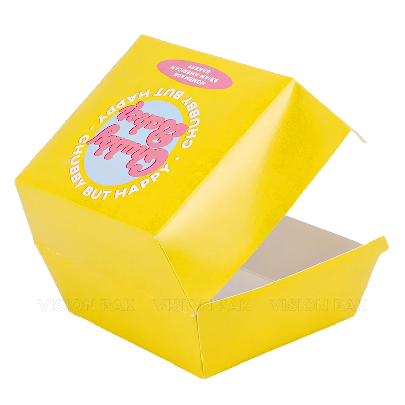 Custom Food Packaging Slide Burger Box To Go Paper Container Burger New ...