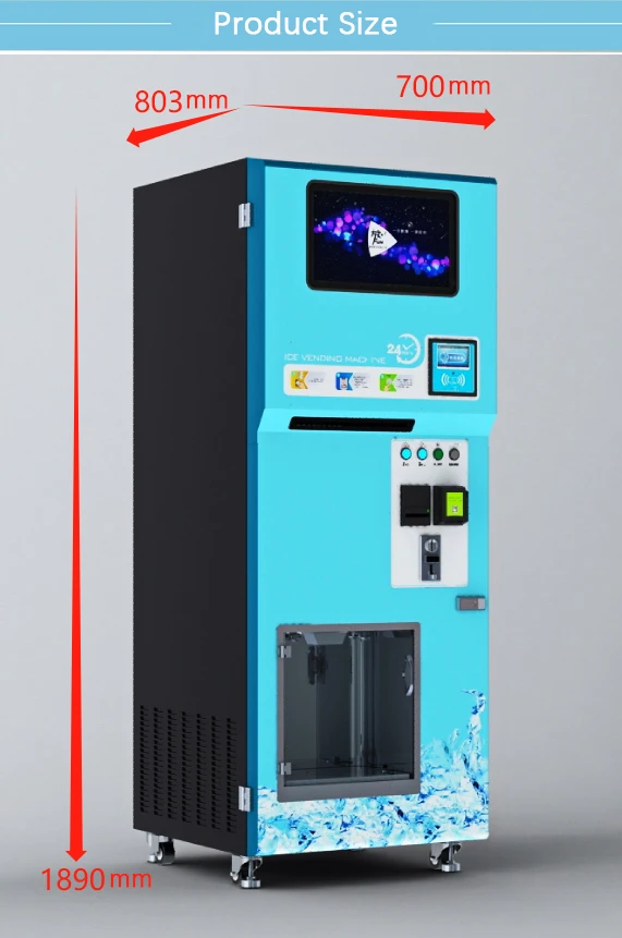 Commercial Metal Coffee Vending Machine Touch Screen Bagged Water Ice ...
