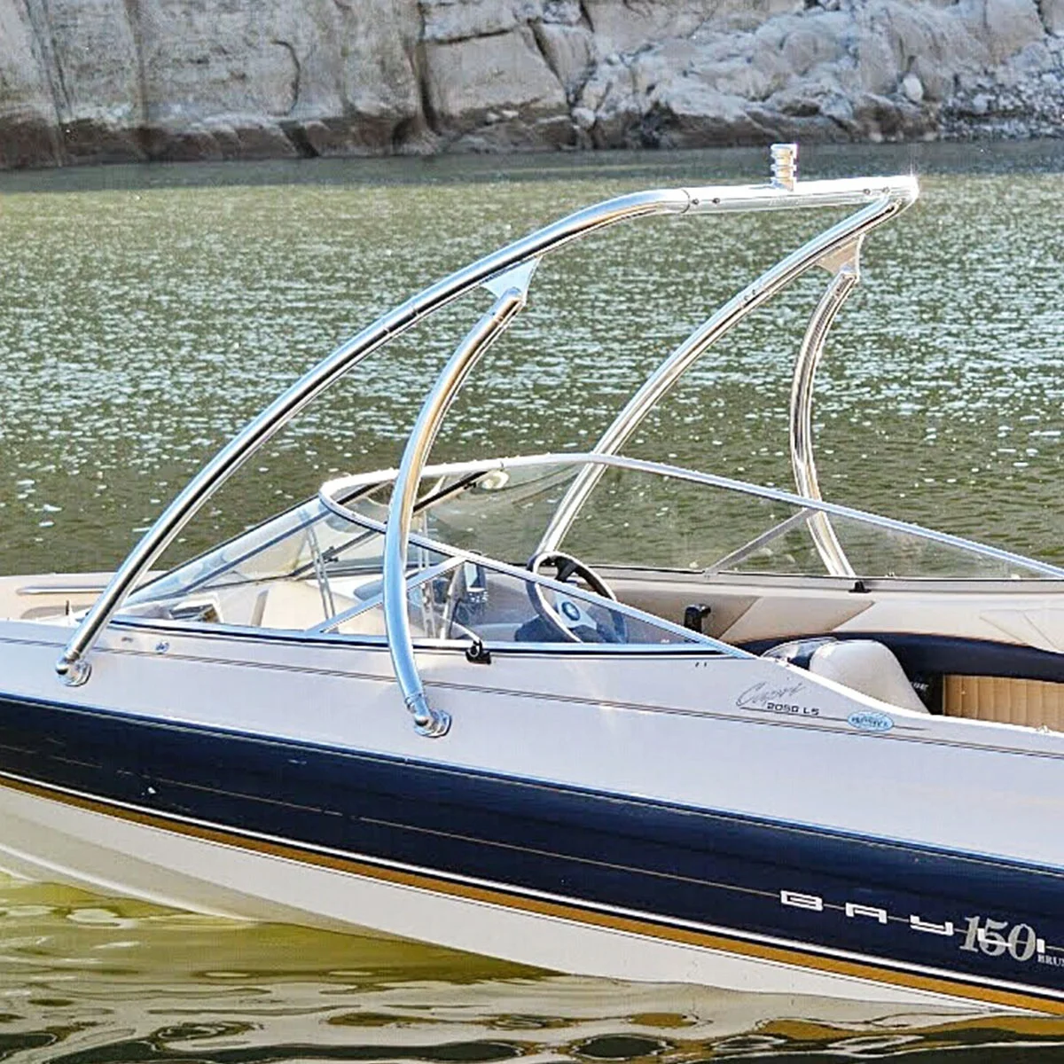 T20P Polished Aluminum Wakeboard Tower - Easy Folding Design